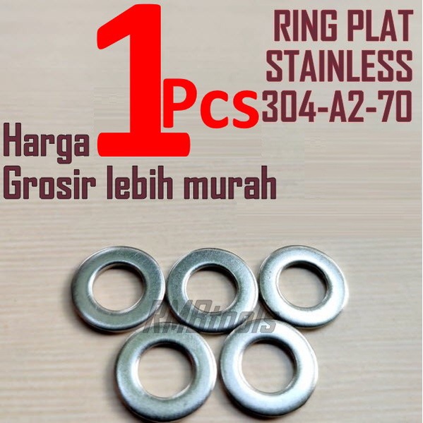 Jual M8 RING PLAT STAINLESS STEEL SUS 304 A2-70 WASHER PLATE M8 | Shopee Indonesia