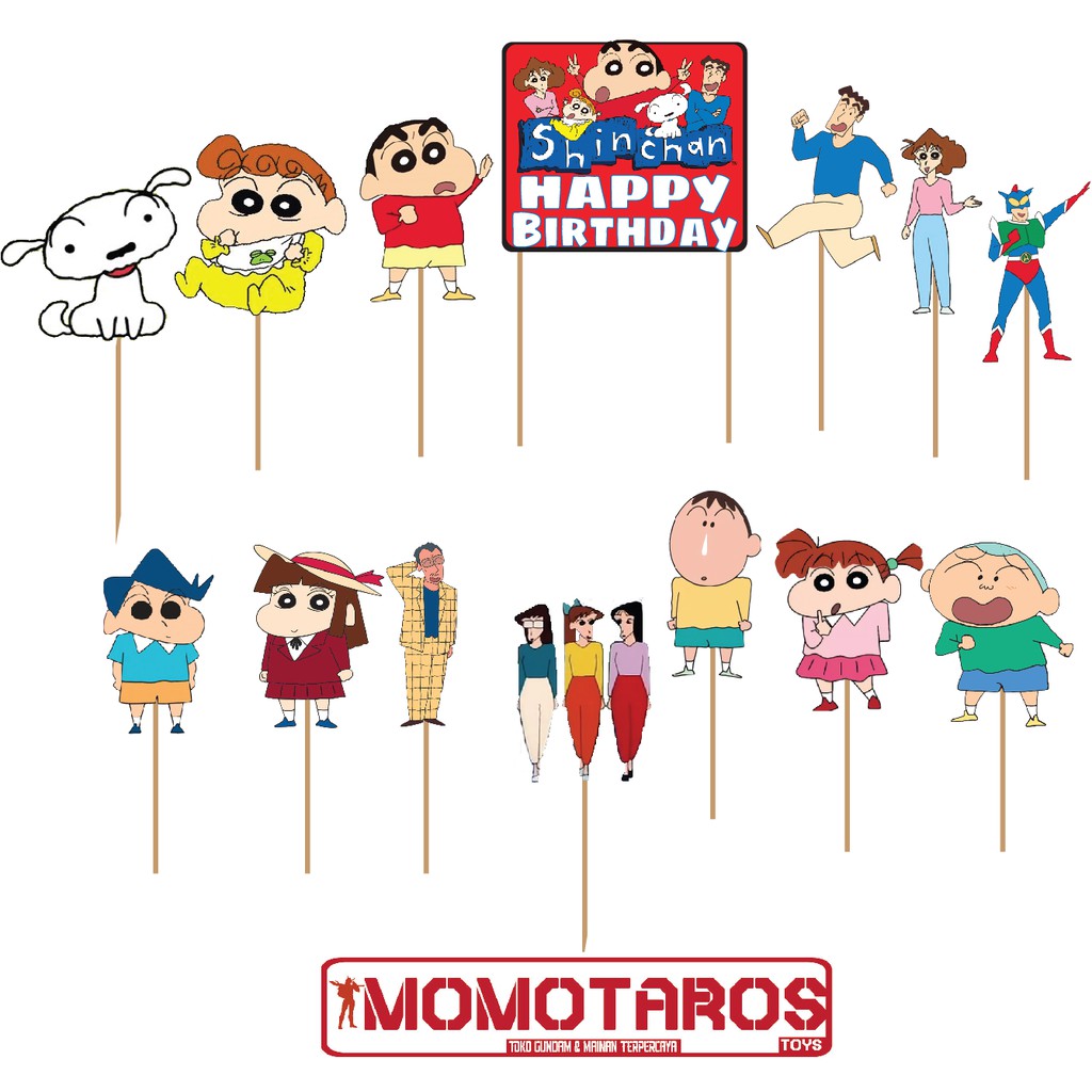 Jual Topper cake Crayon Sinchan family and friends set Indonesia|Shopee ...
