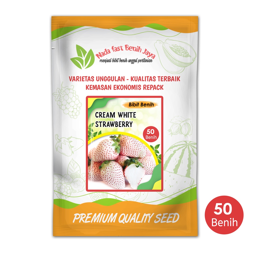 Jual Bibit buah strawberry putih manis 50 biji kemasan original ...