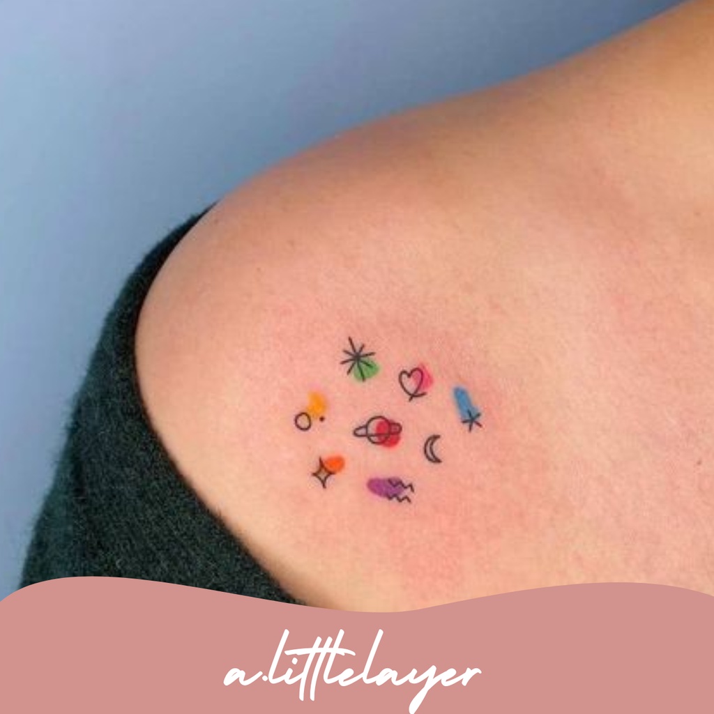 Jual Colorful tattoo Rainbow tattoo Cute tattoo tato berwarna tato ...