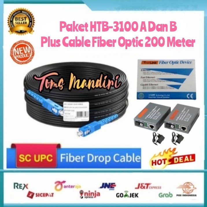 Jual Paket Cable Fiber Optic 200 Meter + Media Converter HTB 3100 A dan ...