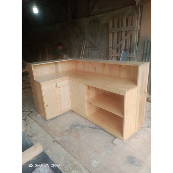 Jual Meja kasir/barista leter L minimalis | Shopee Indonesia