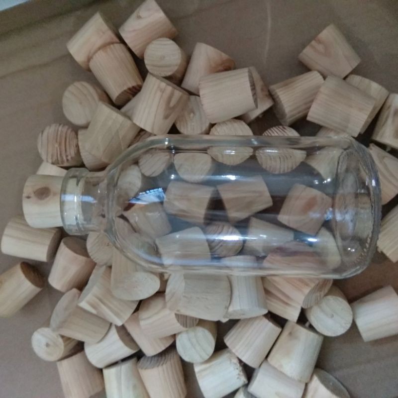 Jual BOTOL KACA TUTUP KAYU 250 ML / BOTOL SOUVENIR | Shopee Indonesia