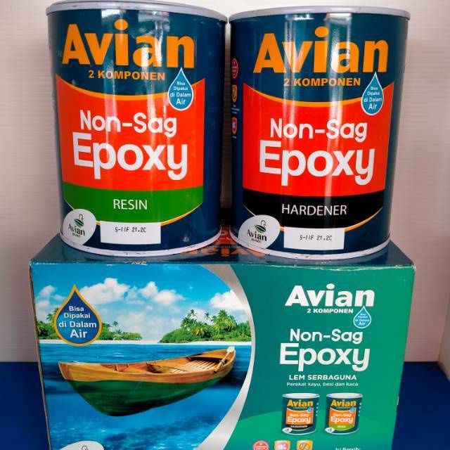 Jual AVIAN NON-SAG EPOXY RESIN + HARDENER 3.2 KG / LEM KAPAL 2 KOMPONEN ...