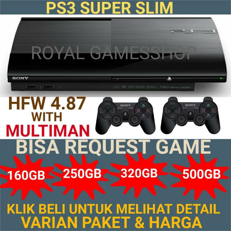 Playstation 3 Ps3 Super Slim Superslim 160gb--500gb + Stik OP | Shopee Indonesia