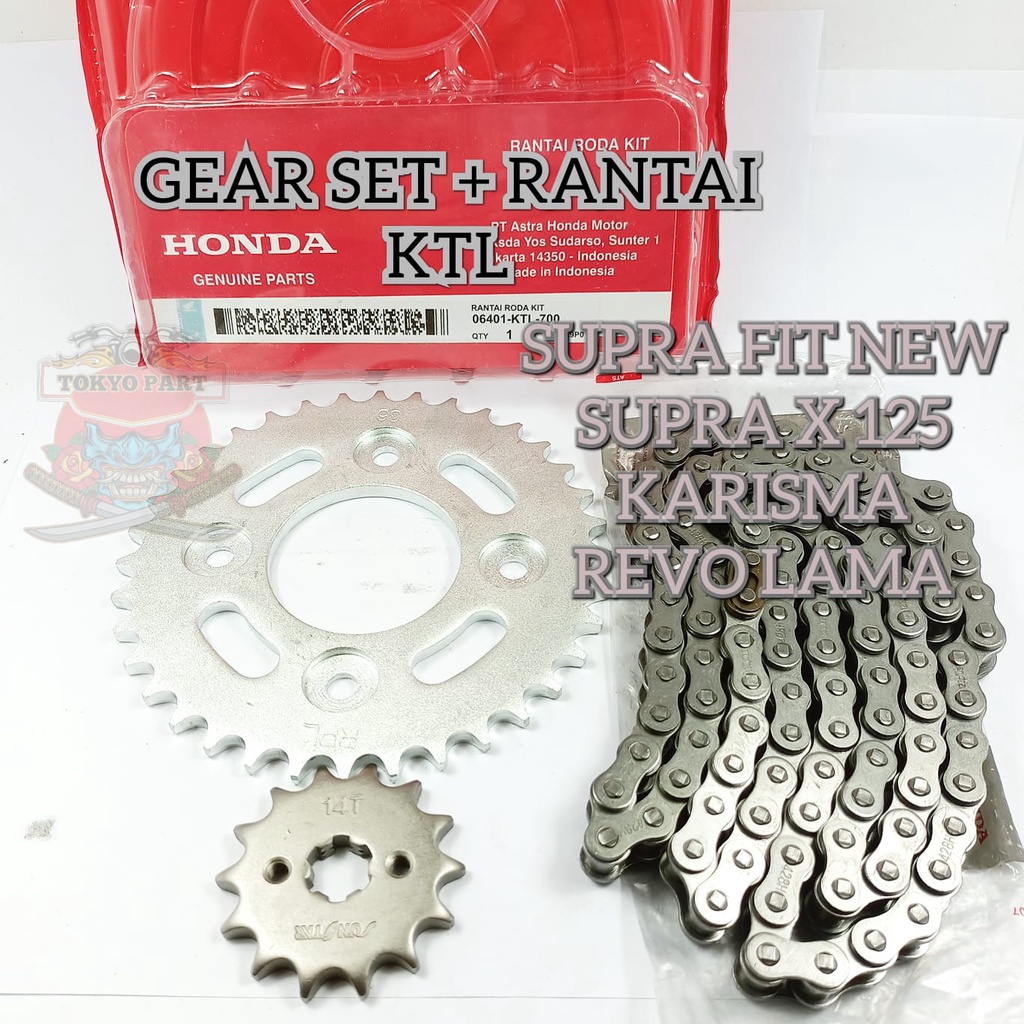 Jual GEAR SET + RANTAI KTL KUALITAS ASLI ORIGINAL HONDA sangat bagus, presisi kokoh tidak bunyi ...