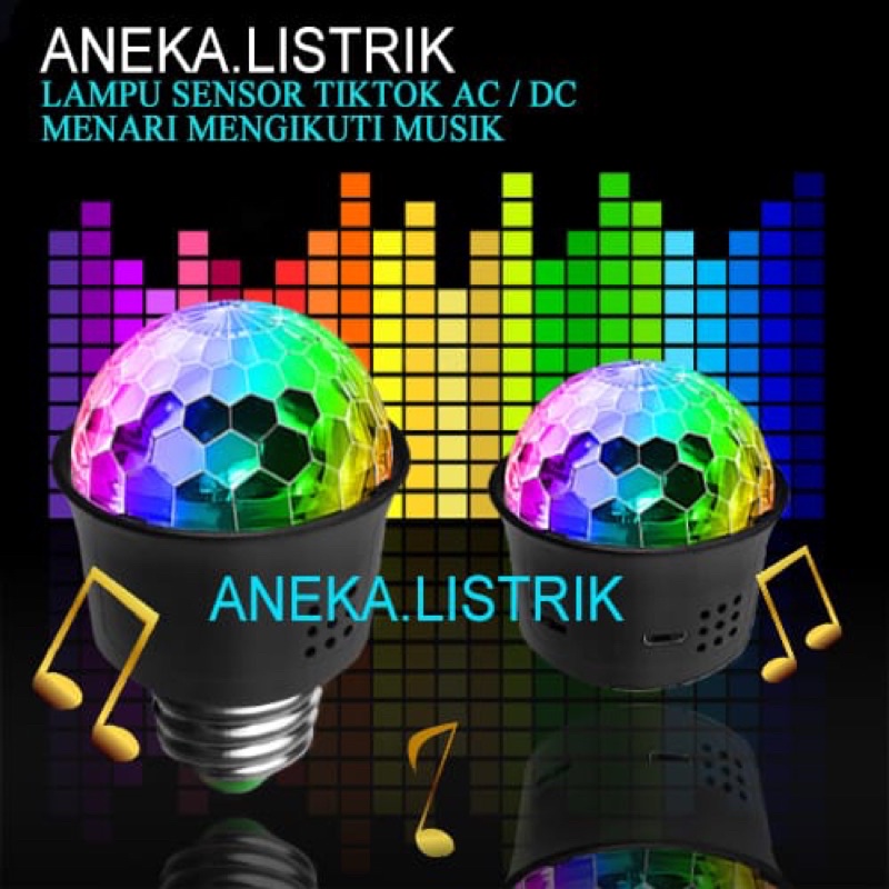 Jual LAMPU DISKO RGB SENSOR MUSIK LAMPU SENSOR SUARA LAMPU DISKO E27 ...