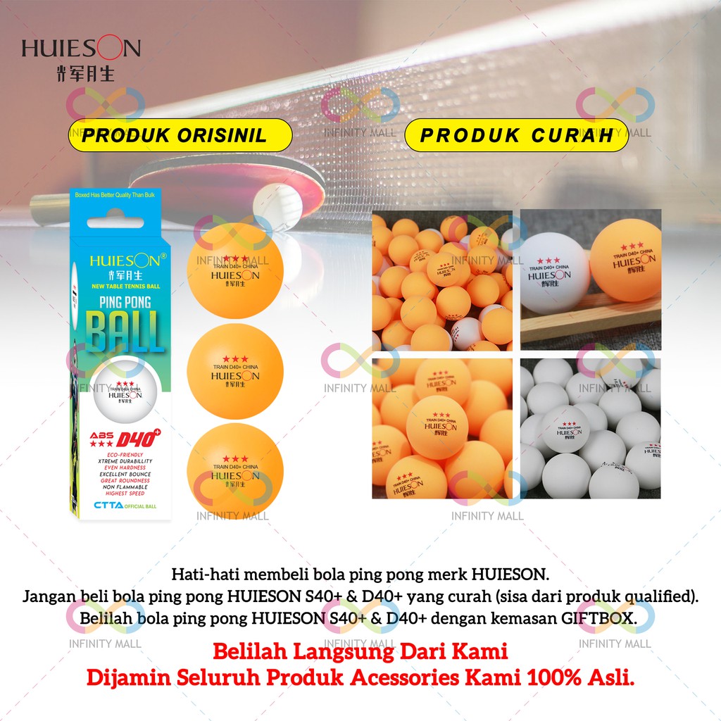 Jual Bola Pingpong / Tenis Meja Huieson D40+ 3 Star Super ABS 3 Bola /Box | Shopee Indonesia