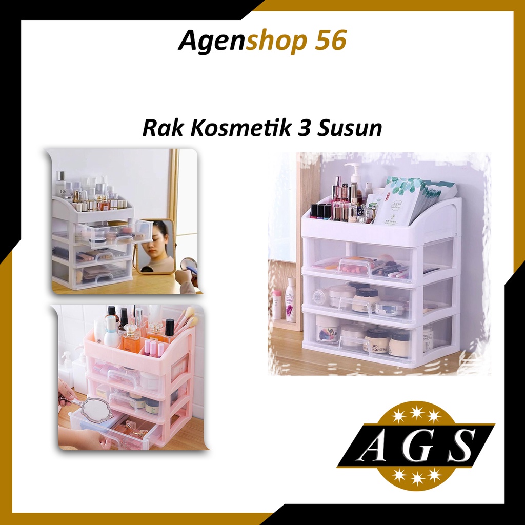 Jual [AGS] Tempat Kosmetik 3susun/ M2 Laci Make up Susun Plastik ...