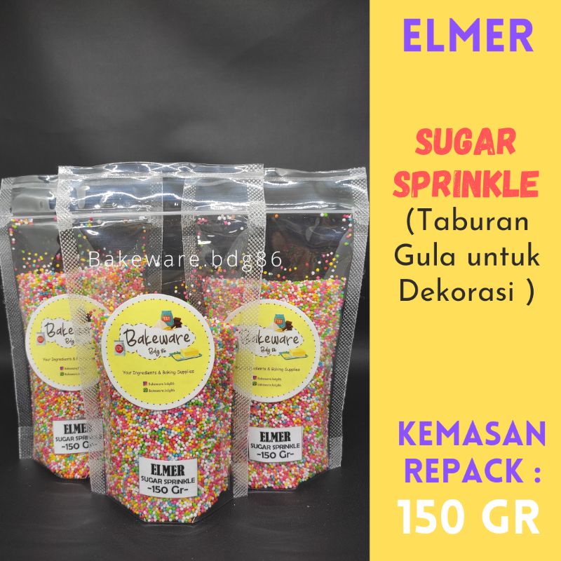 Jual ELMER SUGAR SPRINKLE 150 GR / TABURAN KUE / TABURAN GULA DEKORASI ...