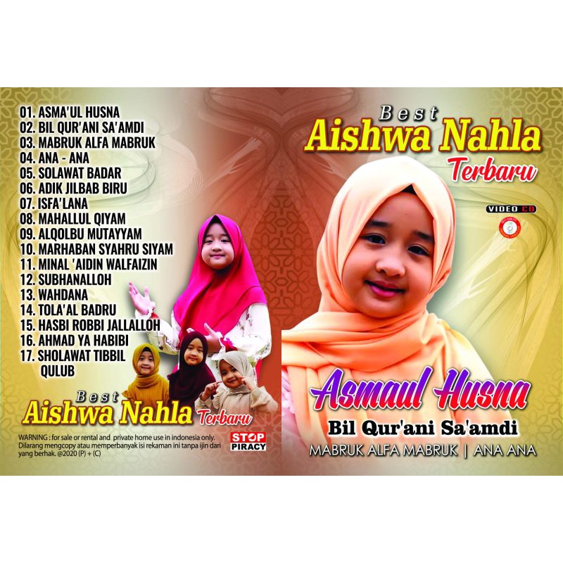 Jual KASET VCD SHOLAWAT ANAK BEST AISHWA NAHLA TERBARU (asmaul husna) | Shopee Indonesia