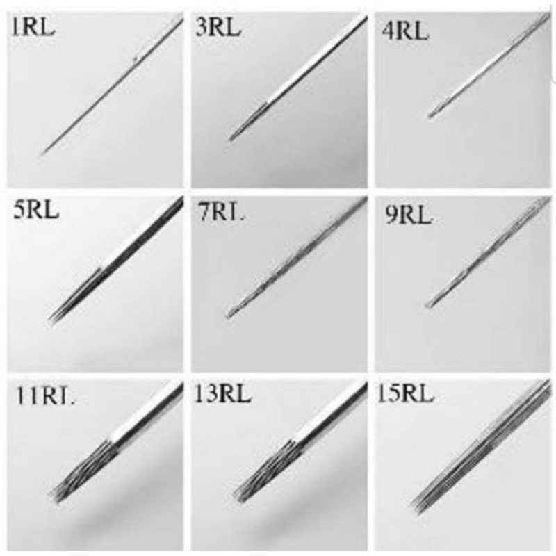 Jual jarum tato/tattoo tipe RL liner garis per papan isi 5pcs | Shopee ...