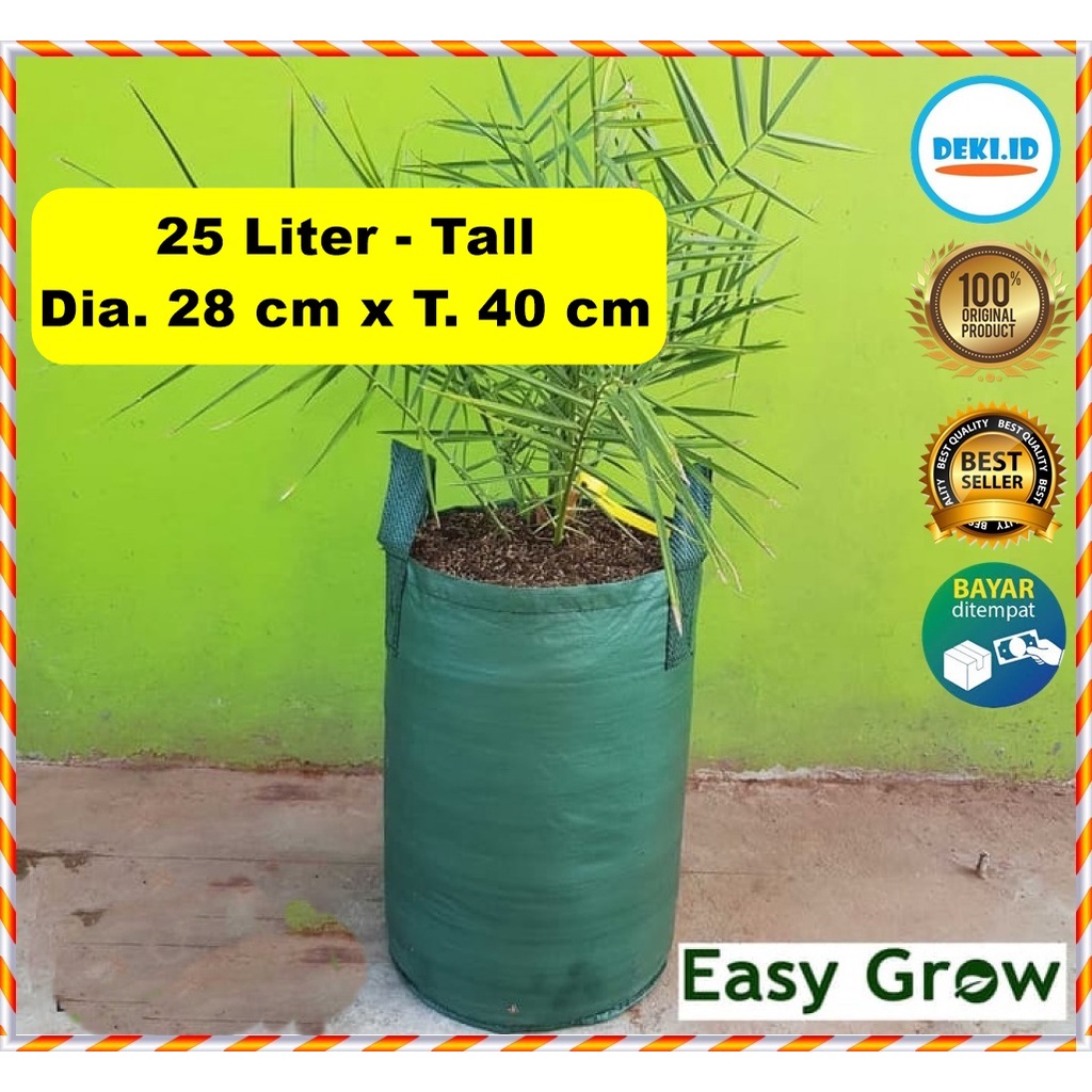Jual Planterbag 25 Liter Tall Easygrow Pot Tanaman Planter Bag Hijau ...