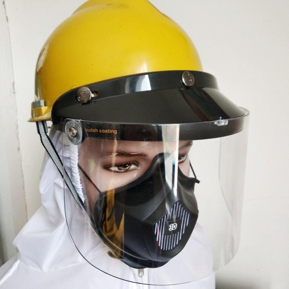 Jual HELM APD Face Shield / Faceshield Plus Helm Pelindung muka kaca ...