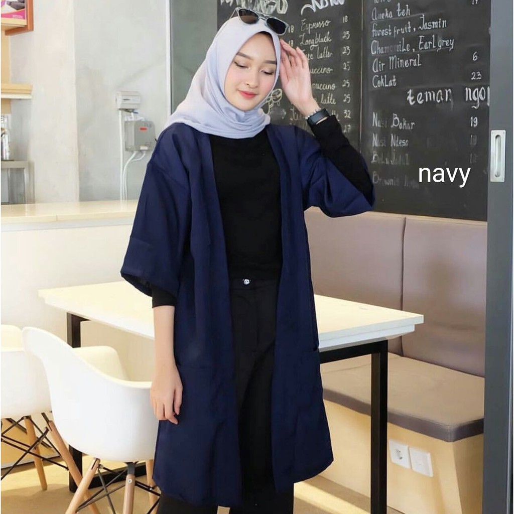 Jual sL- Long Outer Polos long outer polos bahan Moscrepe Import halus ...