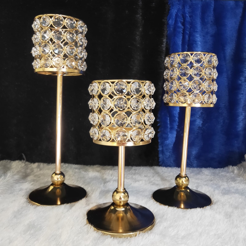 Jual Tempat Lilin Kristal Set 3in1 / Dekorasi Ruangan / Hiasan Hari ...