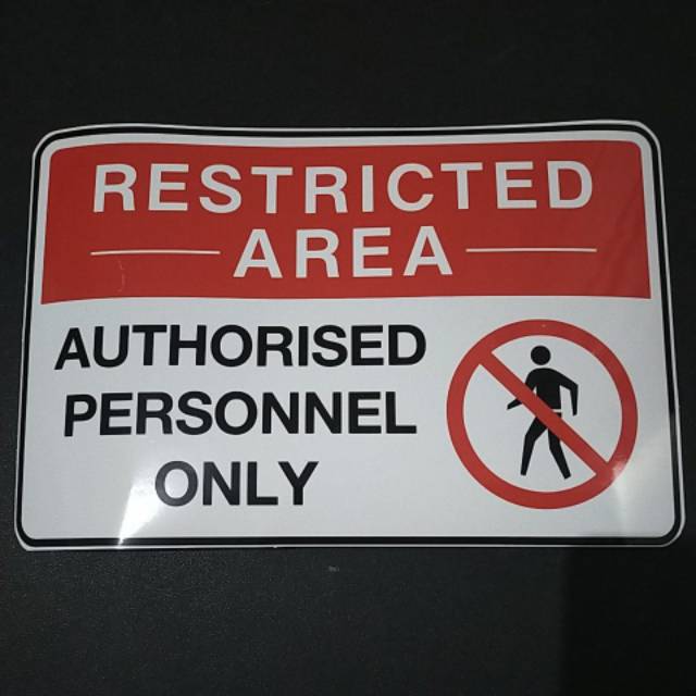 Jual STIKER WATERPROOF RESTRICTED AREA | Shopee Indonesia