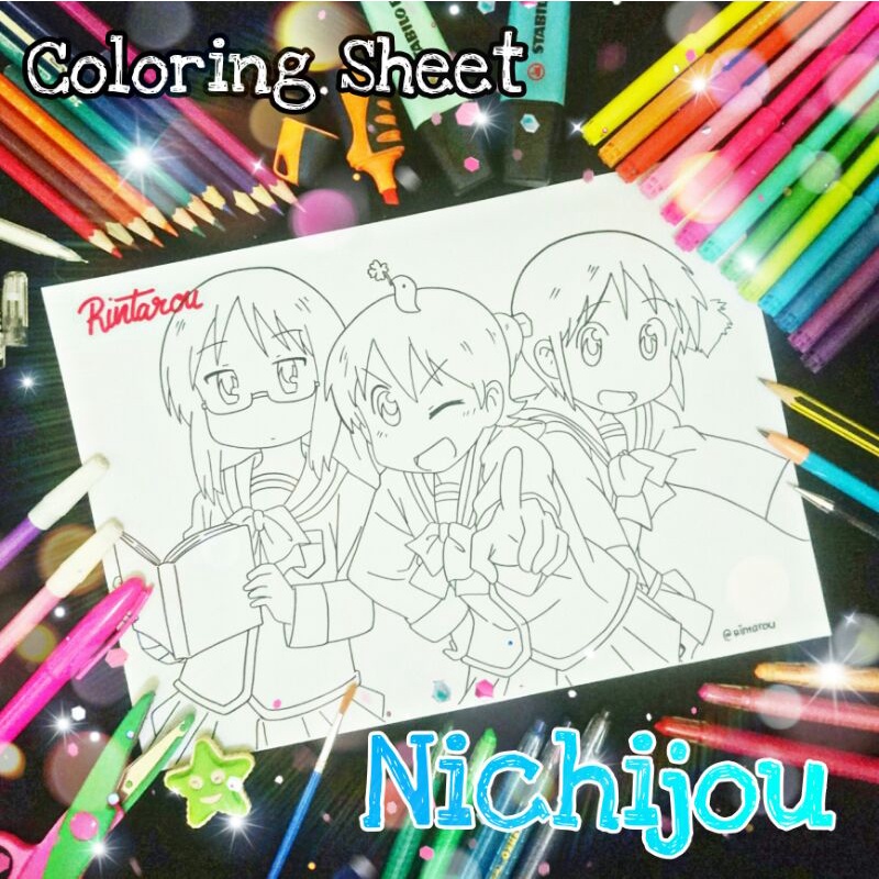 Jual Coloring Sheet Anime Nichijou | Shopee Indonesia