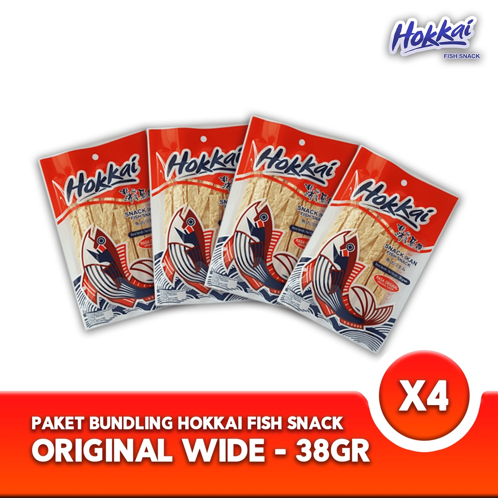 Jual Hokkai Fish Snack Bundling 4 Original Wide 38 Gram | Shopee Indonesia