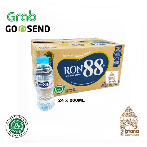 Jual Ron88 / Ron 88 Air Mineral Botol Mini 200 ML DUS (isi 24 pcs ...