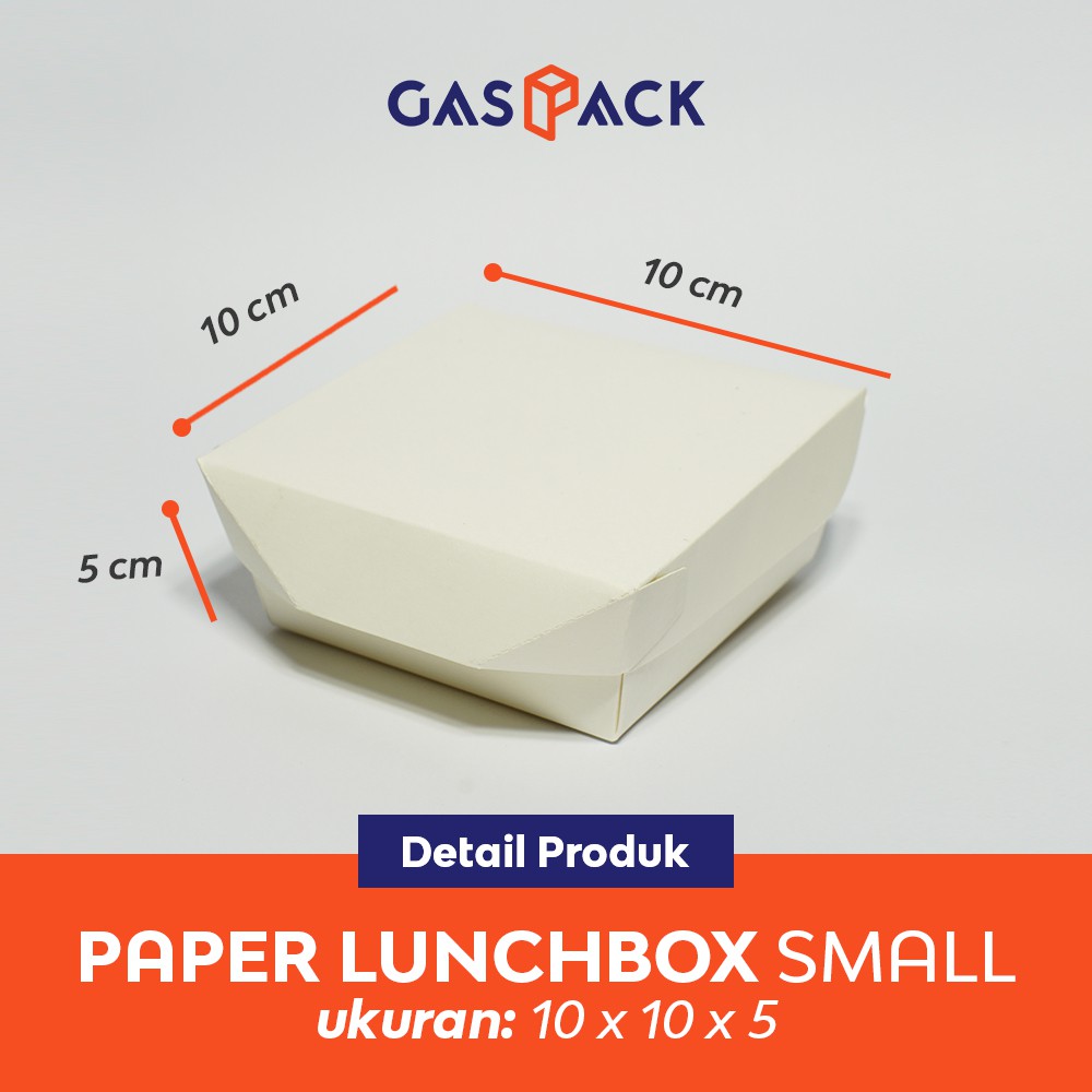 Jual Kotak Makan Kertas - Paper Lunch Box Lem Plain (Small) - 10 x 10 x ...