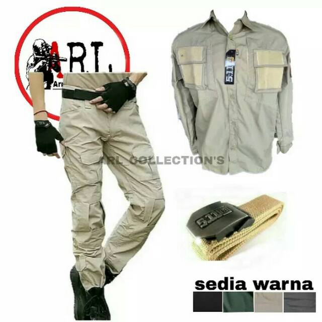 Jual Setelan celana kemeja tactical drone seragam army tactical outdoor pleus sabuk 511 | Shopee ...