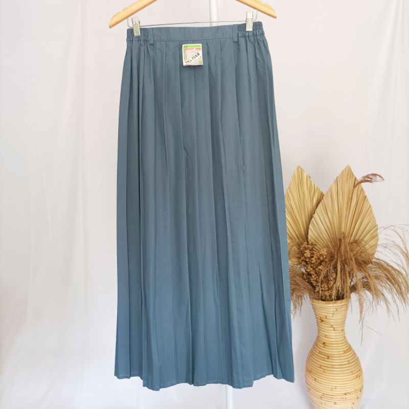 Jual Rok sekolah sma abu abu Seragam sekolah bawahan panjang wiru lurus rempel full Aliyah ...