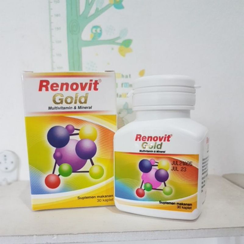 Jual RENOVIT GOLD botol 30 kaplet multivitamin mineral usia 50 tahun ke ...