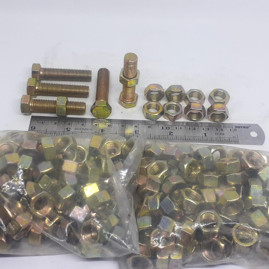 Jual BAUT MUR M10 X 40 KUNING BMK M10X40 PANJANG 4CM 4 CM KUNCI 14 10X40 40MM | Shopee Indonesia