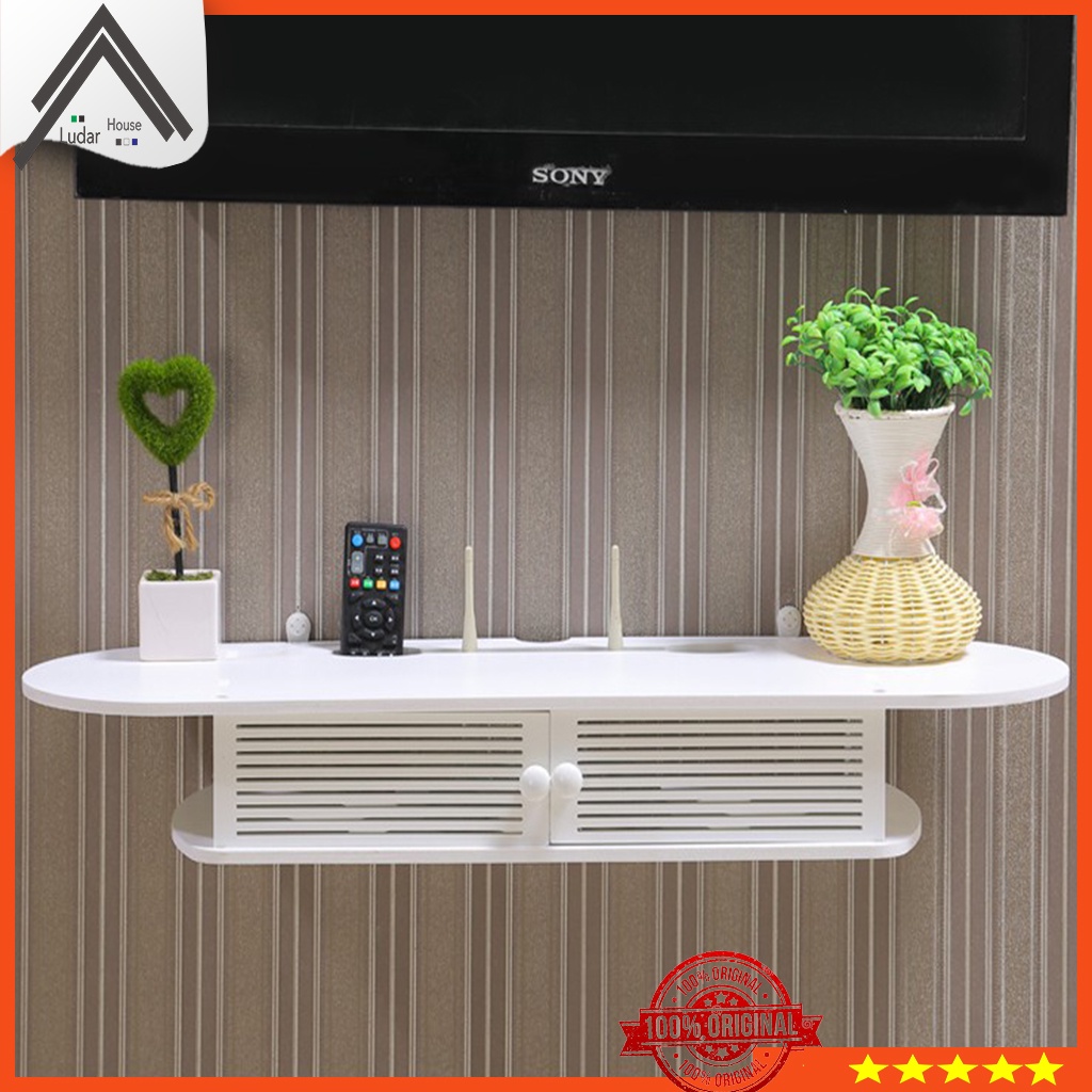 Jual Rak Gantung Router Wifi Tempat DVD Desktop Storage Serbaguna ...