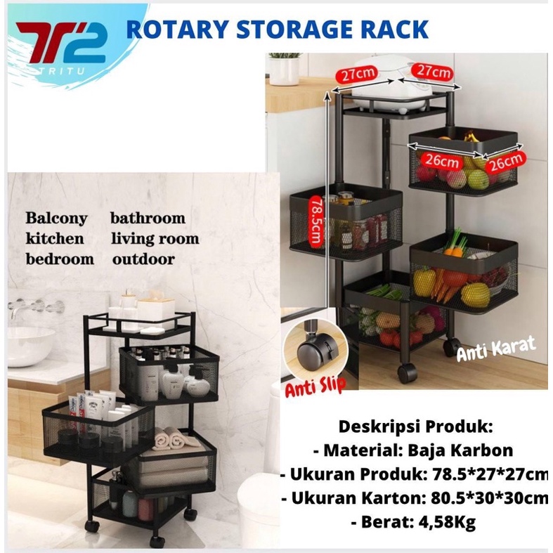 Jual ROTARY STORAGE RACK (RAK PUTAR 360) TRITU | Shopee Indonesia
