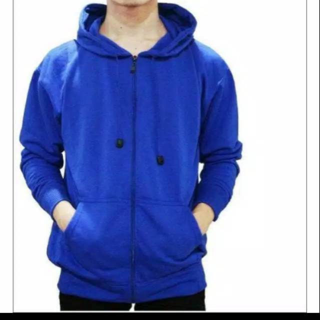 Jual Jacket Zipper biru polos / jaket ziper biru polos Indonesia|Shopee ...