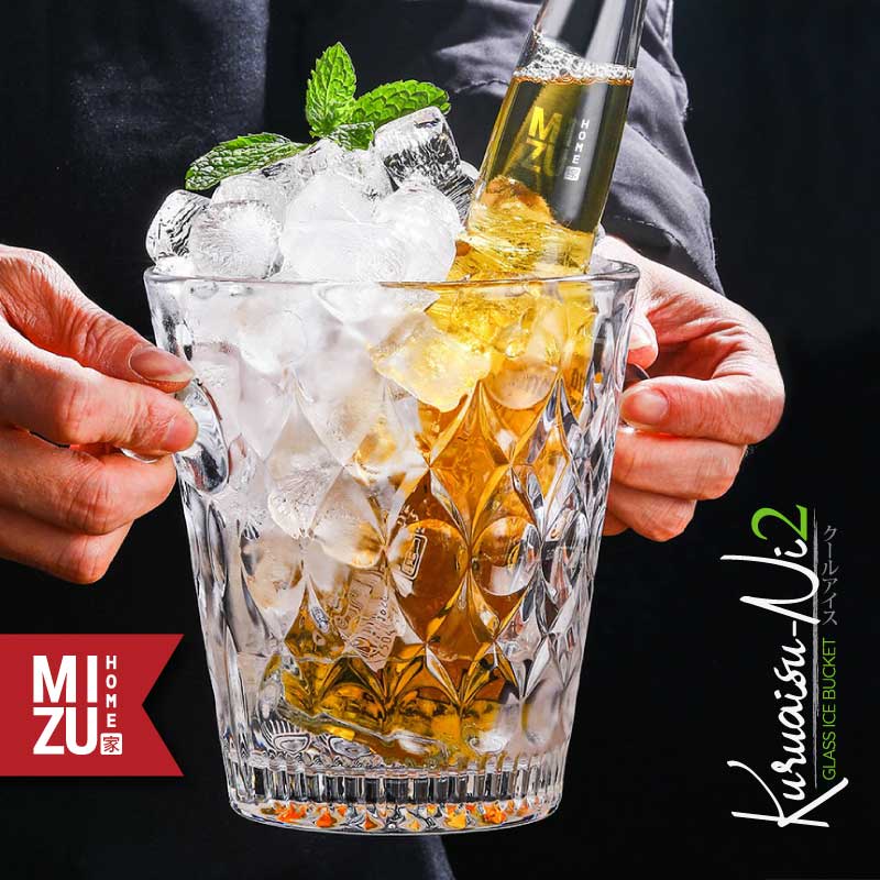 Jual MIZU KURUAISU-NI Glass Ice Bucket Tempat Es Batu Wadah Kaca Tebal ...