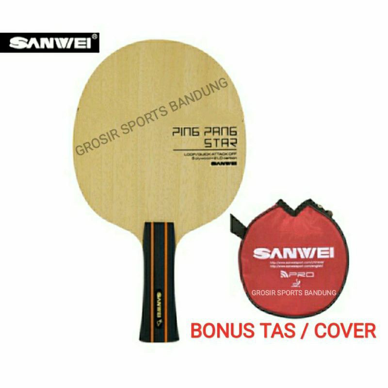 Jual KAYU BET PINGPONG / BLADE BAT TABLE TENNIS SANWEI CARBON PING PANG STAR | Shopee Indonesia