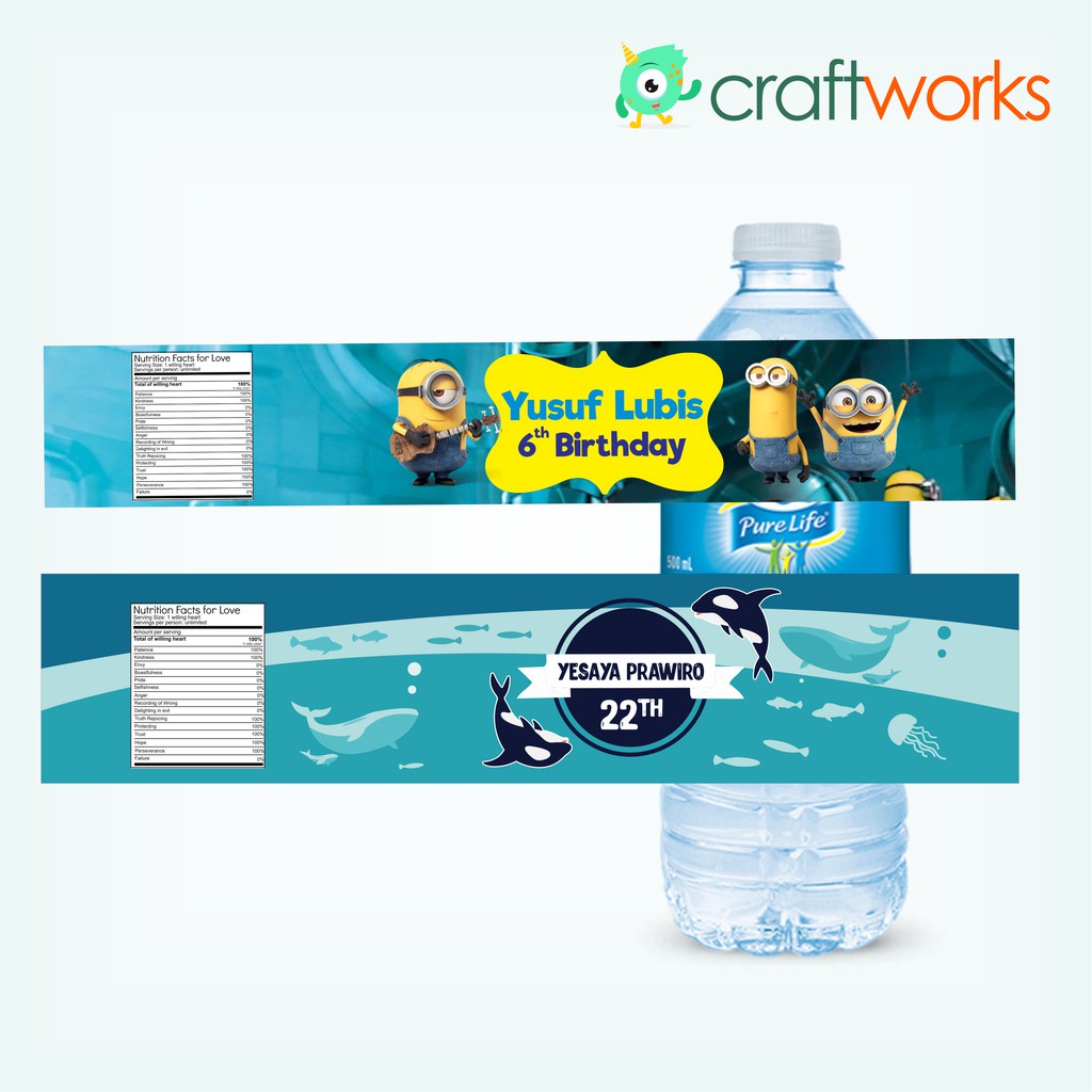 LABEL AQUA 330 ml & 600 ml (CUSTOMIZED) | Shopee Indonesia
