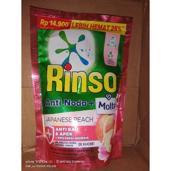 Jual Rinso Molto Japanese Peach New Refill 510 Ml | Shopee Indonesia