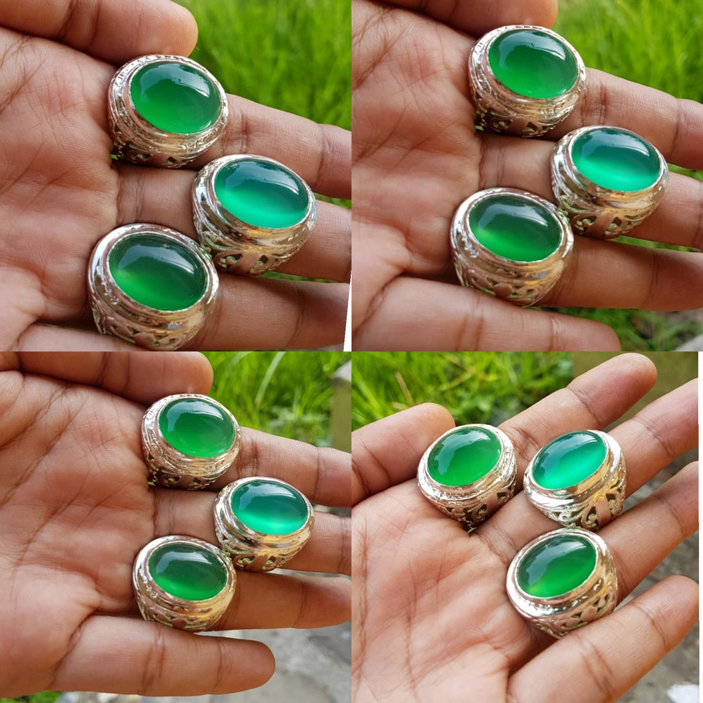 Jual Ijo Botol Green tosca Natural Origin dim 18 ring Alpaka 3 pcs 1296 ...