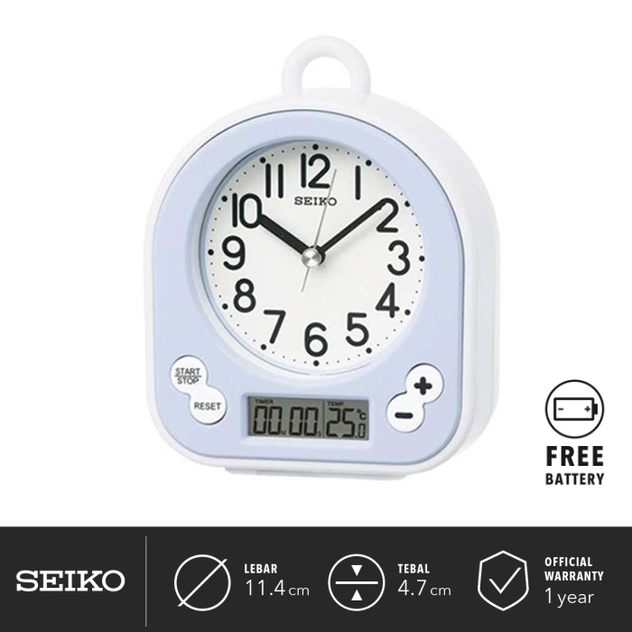 Jual Jam Meja Seiko QHG042L Splash Resistant Thermometer Stopwatch ...