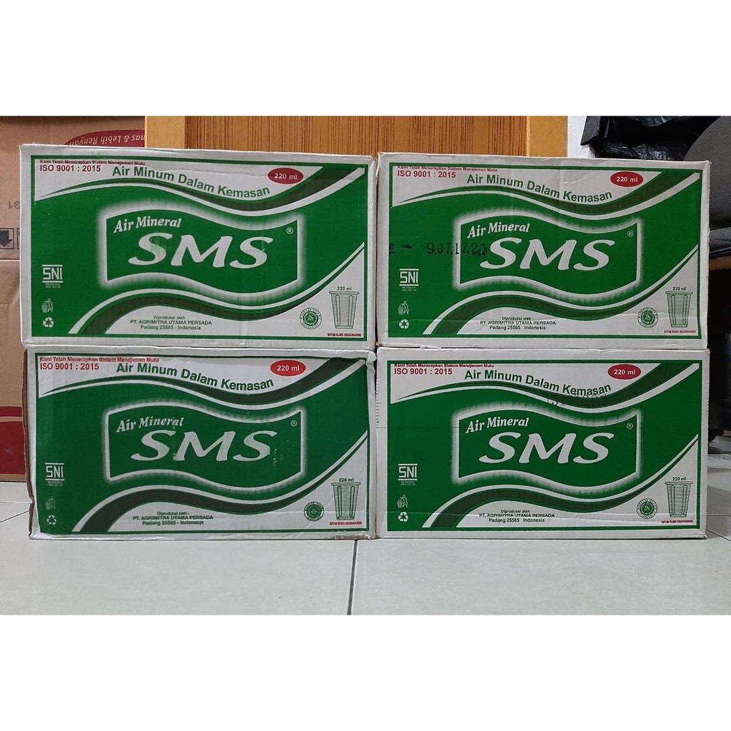 Jual Air Mineral SMS (48 x 220 ML) / Air Minum Kemasan Gelas ...