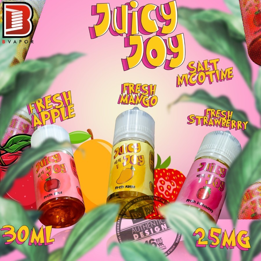 Jual JUICY JOY SALT NIC LIQUID SALTNIC 30ML APPLE MANGO STRAWBERRY BY ...