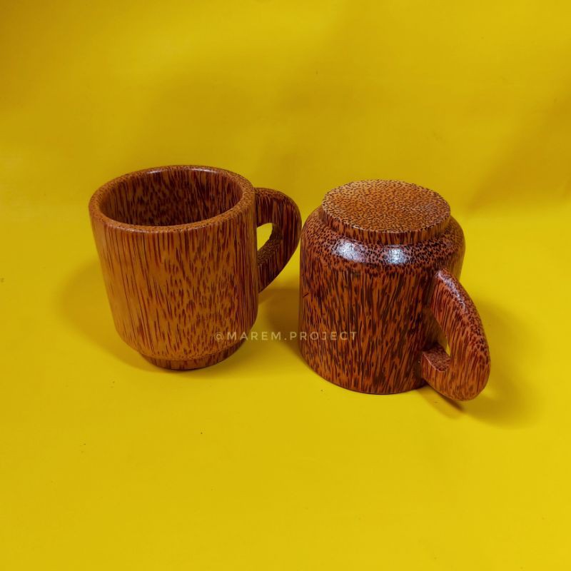 Jual Gelas Mug teh kayu cangkir kopi kayu dari pohon kelapa glugu ...