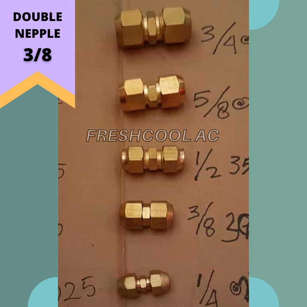 Jual DOUBLE NEPPLE DOUBLE NEPLE DOBEL NEPEL UKURAN 3/8 (SAMBUNGAN PIPA AC) | Shopee Indonesia