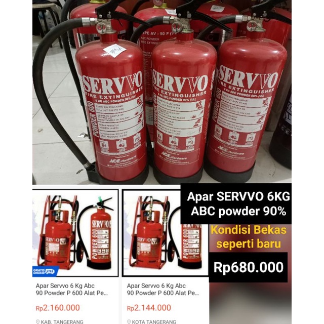 Jual APAR SERVVO 6KG ABC Powder 90% Pemadam api | Shopee Indonesia