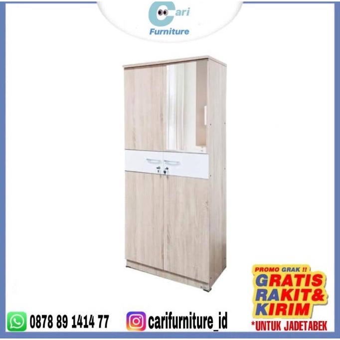 Jual LEMARI PAKAIAN 2 PINTU LPT 012 OAK MUDA #CARIFURNITURE DFSD897498 | Shopee Indonesia
