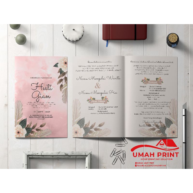Jual Undangan Pink Rustik 1 lembar (BC) | Shopee Indonesia