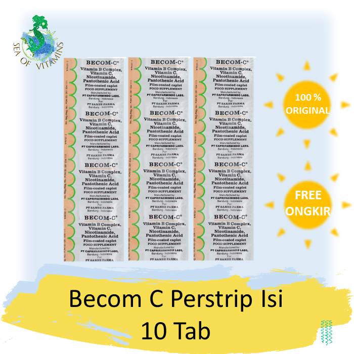 Jual Becom C Tablet Perstrip Isi 10 Tab | Shopee Indonesia