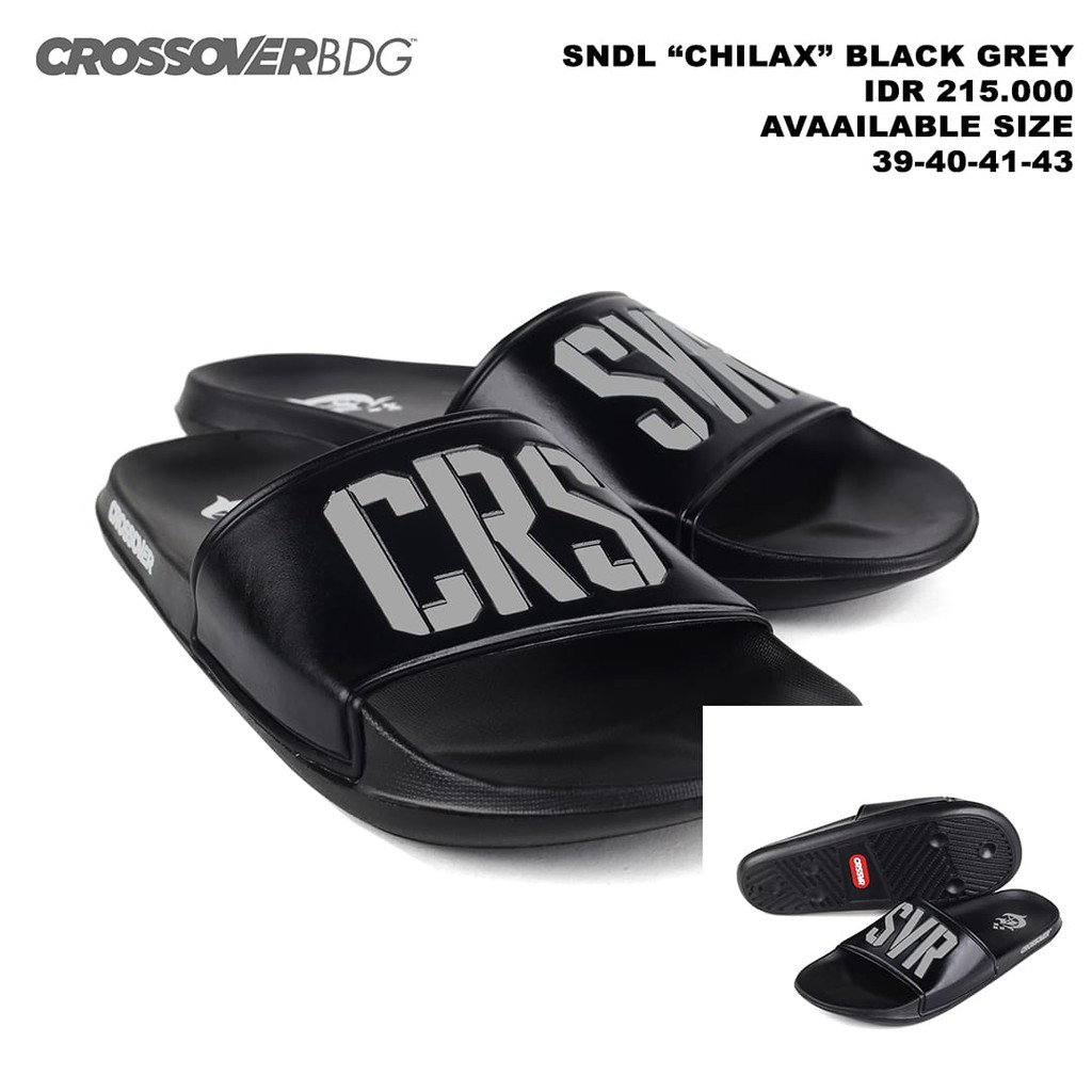 Jual Slide/Sandal CROSSOVER "CHILAX BLACK GREY" crossoverbdg | Shopee ...