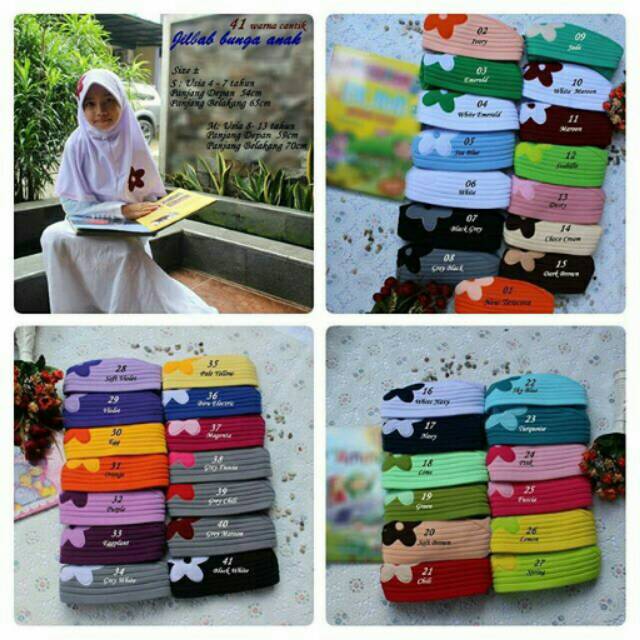 Jual Jilbab bunga M (8-12th) | Shopee Indonesia