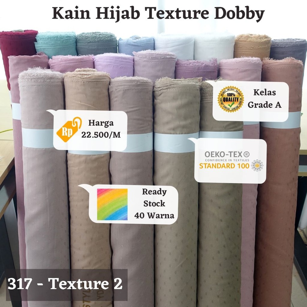 Jual Kain Hijab Texture Dobby -317 Texture 2 (per 0.5 meter) Indonesia ...