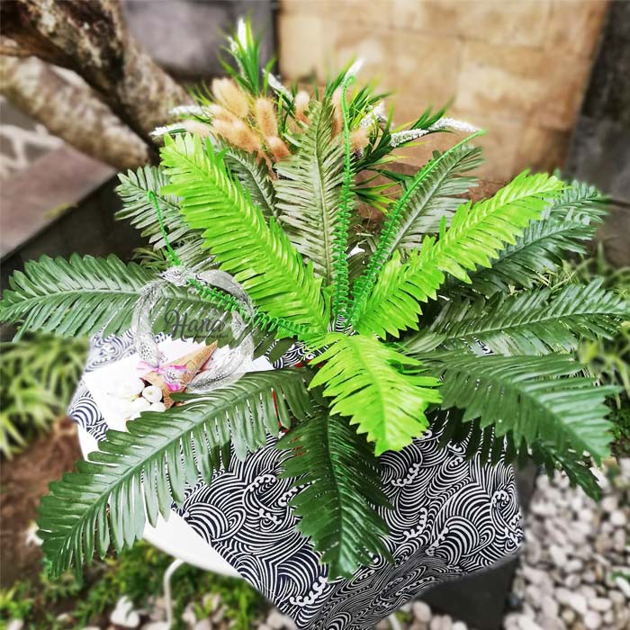 Jual Tanaman Pakis Artificial Daun Pakis Hijau Plastik Dekorasi Cafe